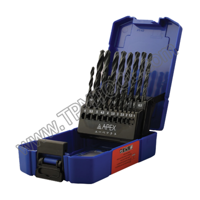 APEX-APXA01-13S ชุดดอกสว่านเจาะเหล็ก HSS สีดำ 13 ตัวชุด - Apex tools ...