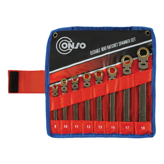 Conso-CNSC29S-08 ประแจแหวนข้างปากตายฟรีสปีด อ่อนตัว 8 ตัว/ชุด - Conso ...