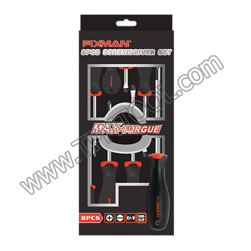 D1806 ไขควงชุด 8 ตัว/ชุด - Fixman Complete Hand tools Products - ไทยพัฒนสิน แมชชีนทูลส์