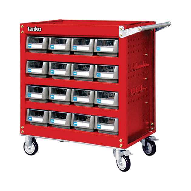Tanko-TNKEKB-316MR3 รถเข็นเครื่องมือสีแดงพร้อมกล่องอะไหล่ 16 ใบ (สีแดง ...